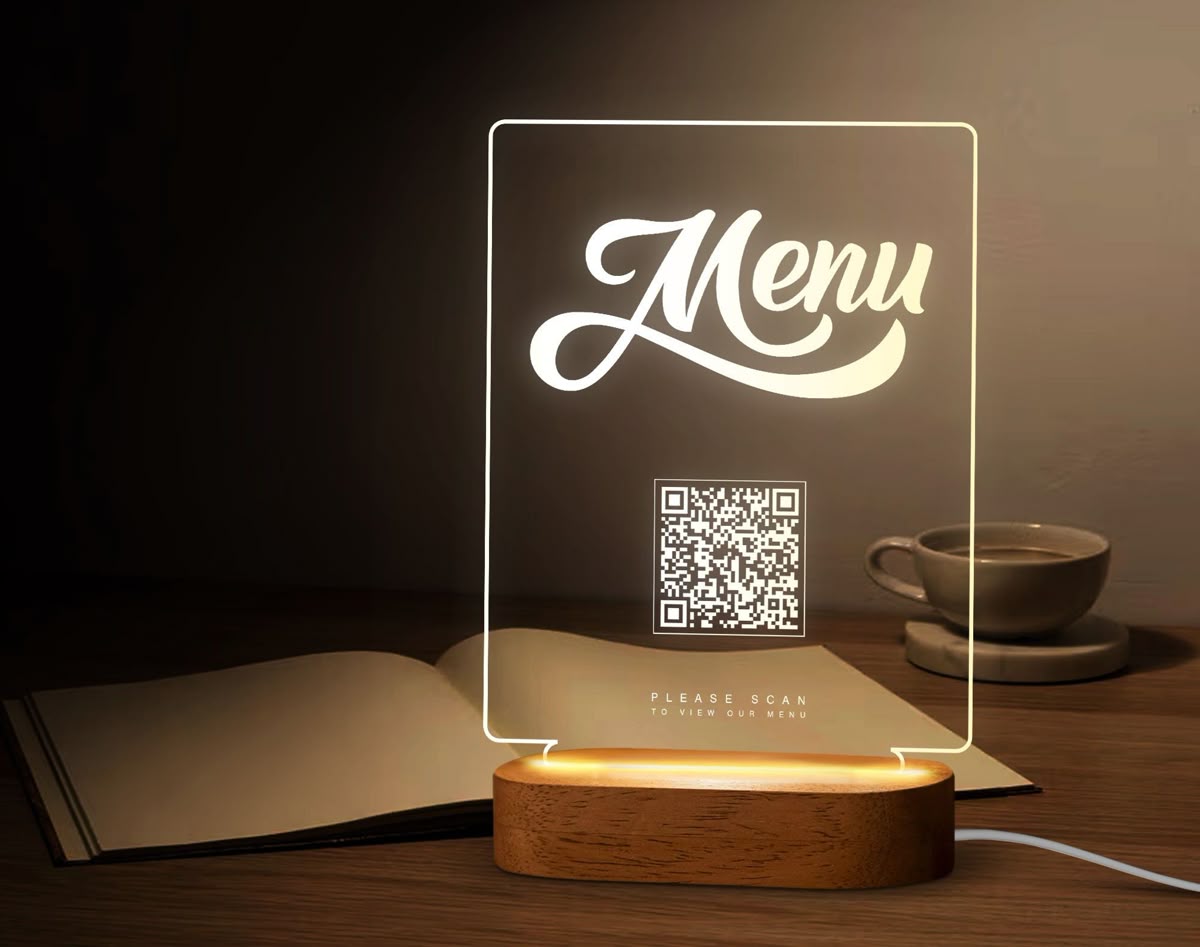 LED QR Code Desk Lamp - Neon Mantra