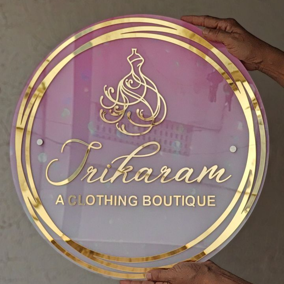 Acrylic Led Crystal Clear Name Board - Neon Mantra