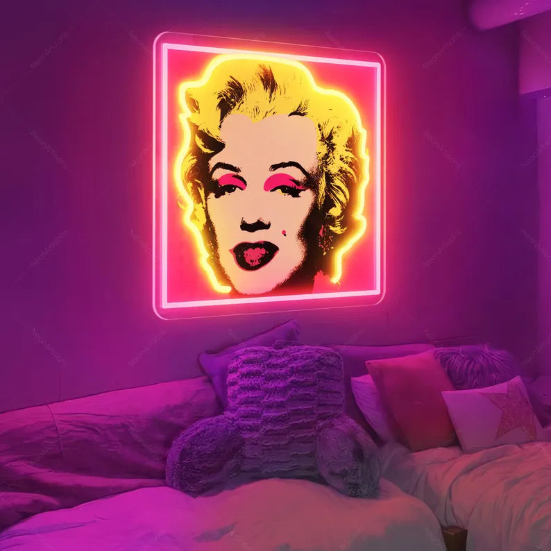 Marilyn Inspired Digital Neon Poster - Neon Mantra